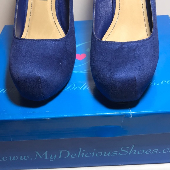 Delicious | Shoes | My Delicious Shoes Twilight Blue Heels Sz 65 Euc ...